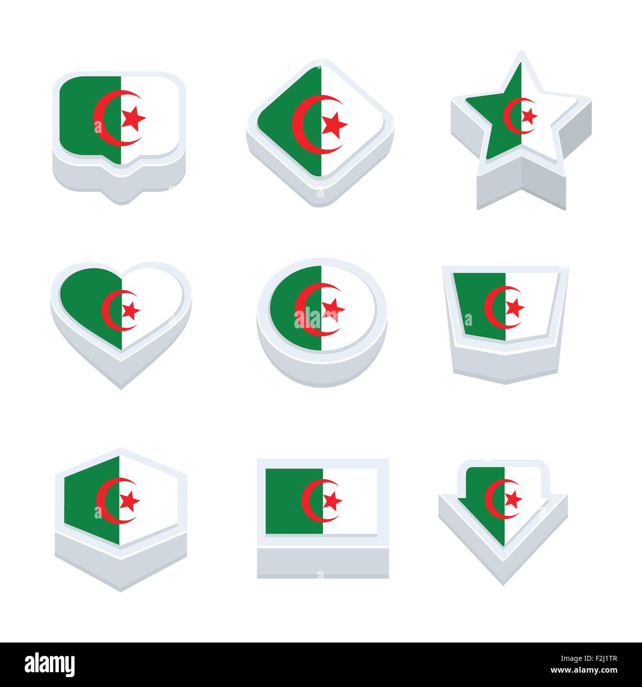 algeria flags icons and button set nine styles Stock Vector Image & Art ...