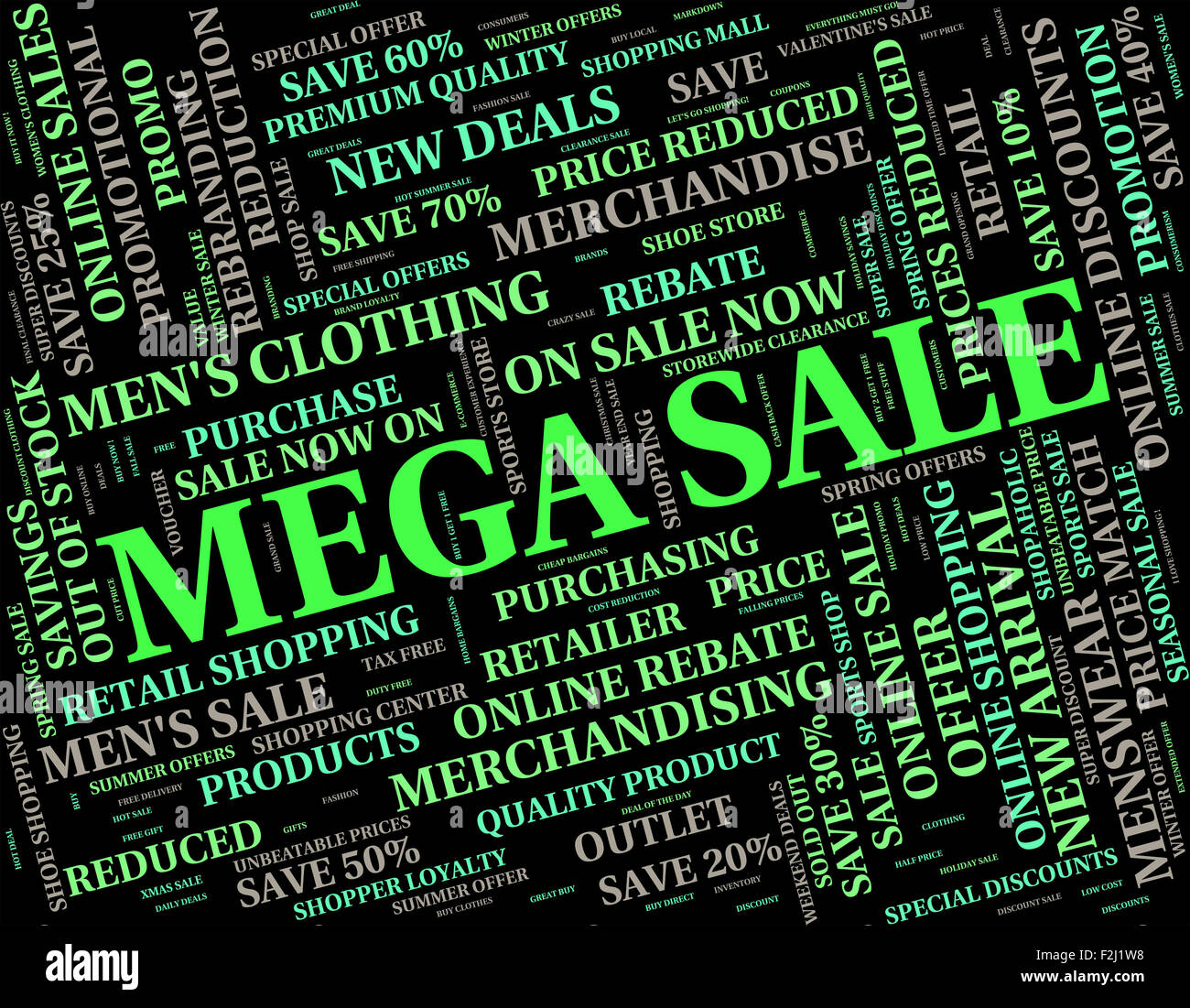 Mega Sale Meaning Offers Large And Offer Stock Photo - Alamy