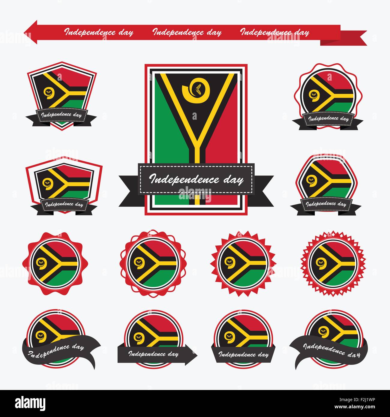 Vanuatu independence day flags infographic design Stock Vector Image ...