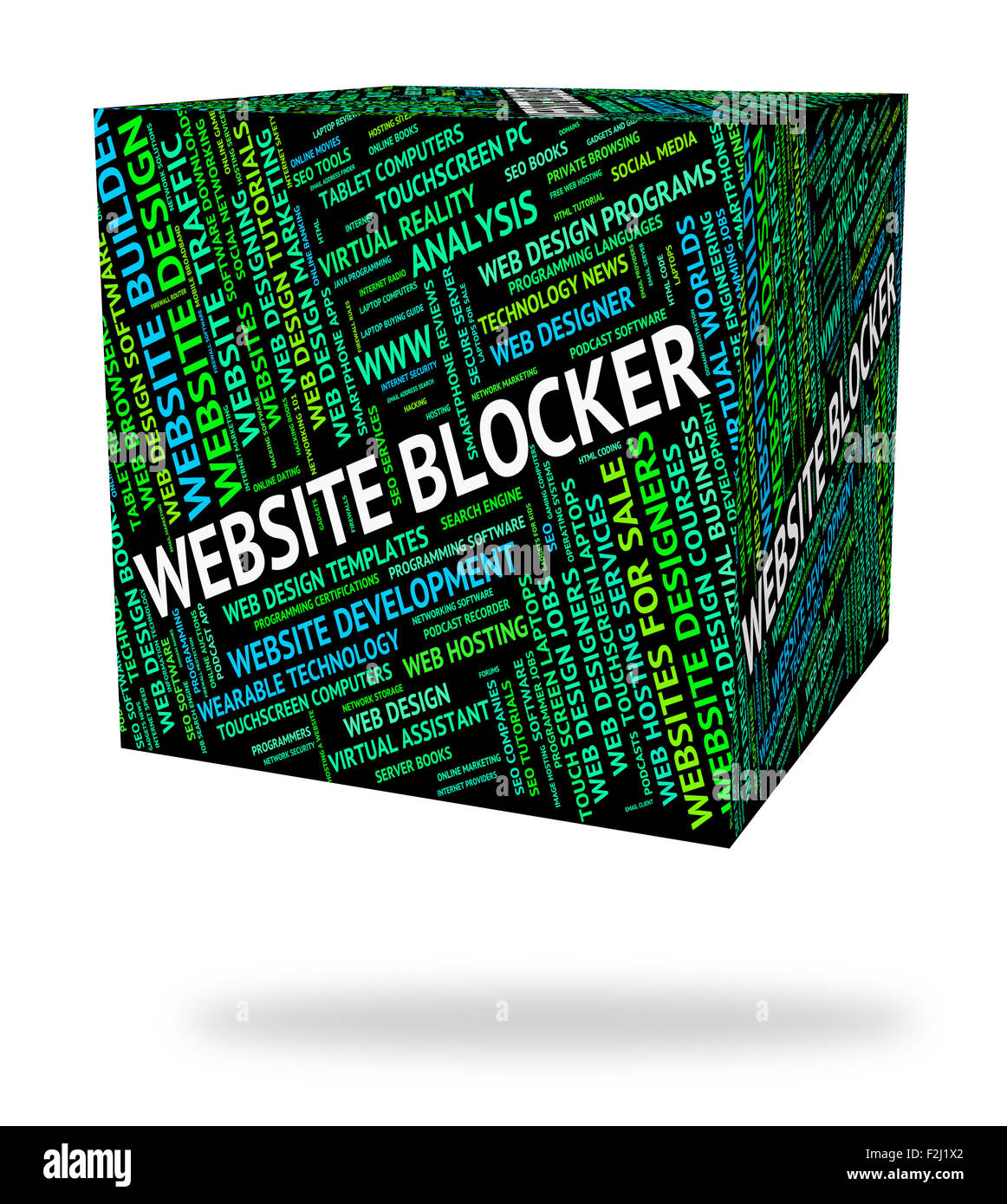 Website Blocker Showing Barricade Domains And Blockers Stock Photo - Alamy