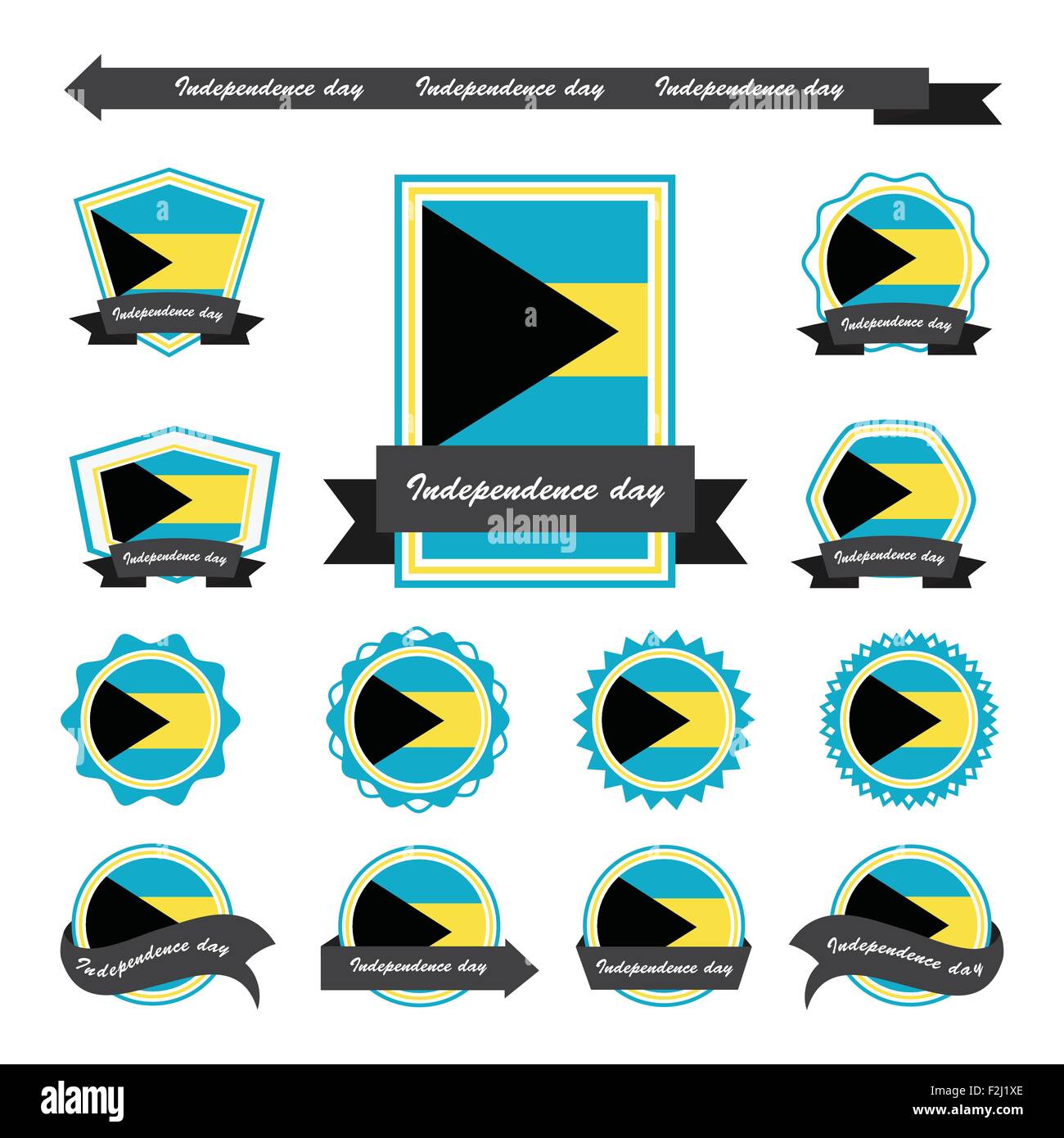 bahamas independence day flags infographic design Stock Vector Image ...