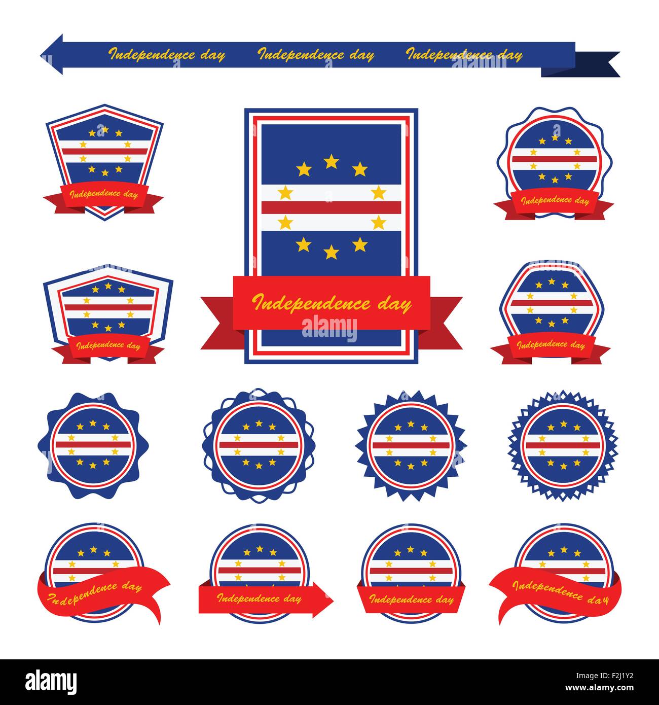 cape verde independence day flags infographic design Stock Vector Image ...