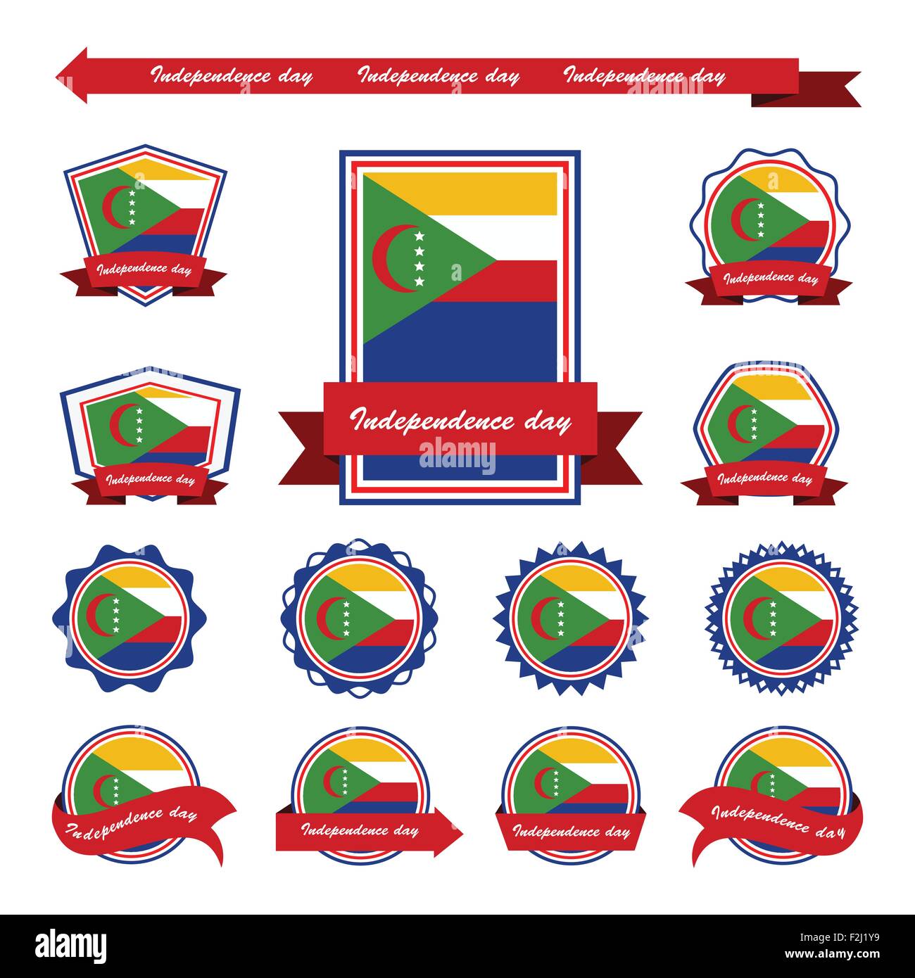 comoros independence day flags infographic design Stock Vector Image ...
