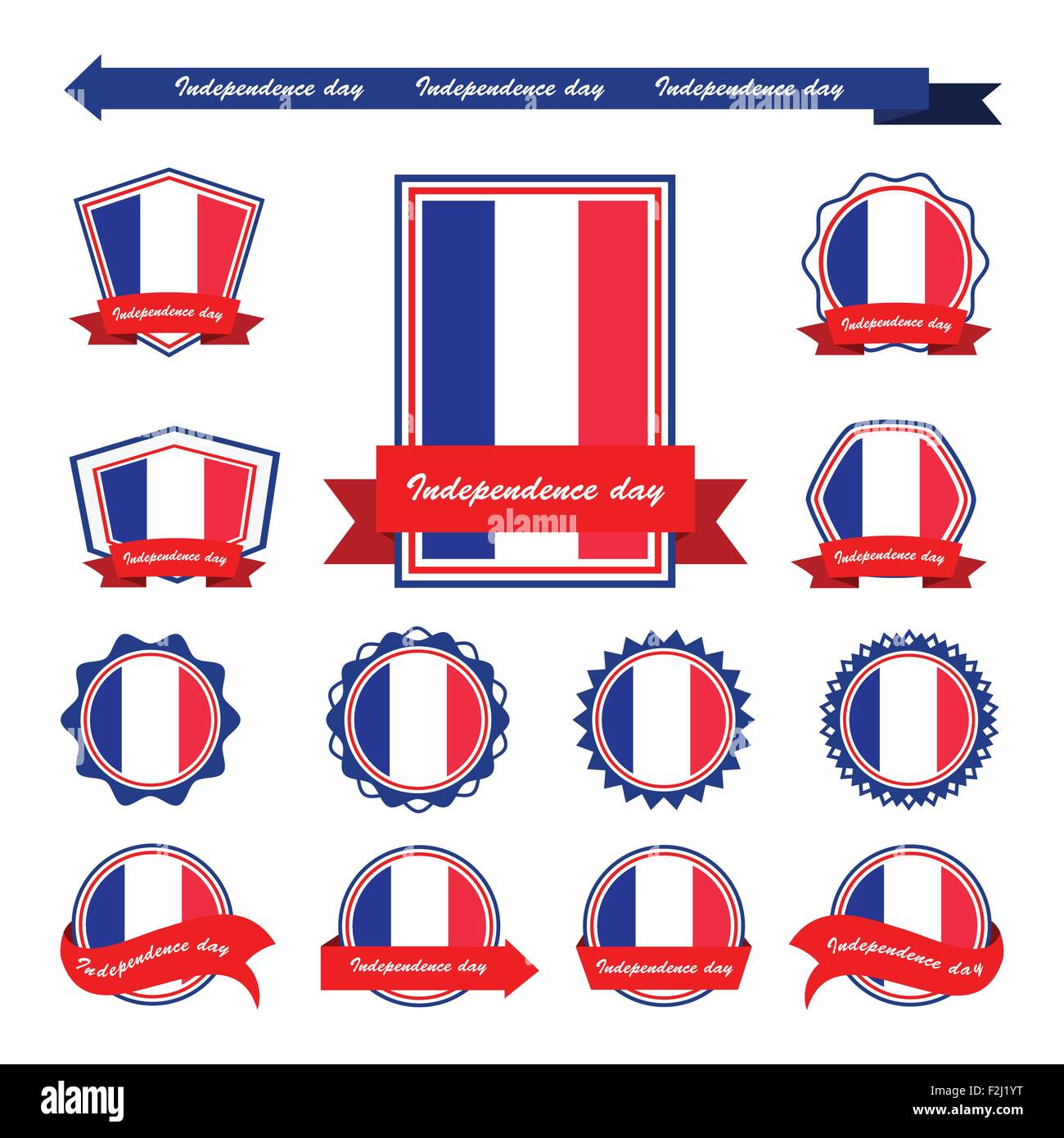 Label france independence day flags infographic design Stock Vector ...