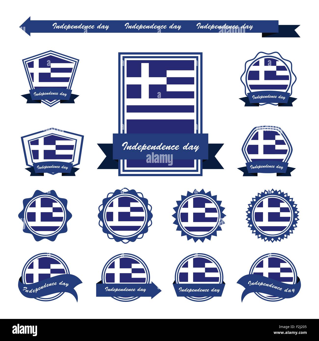 Label greece independence day flags infographic design Stock Vector ...