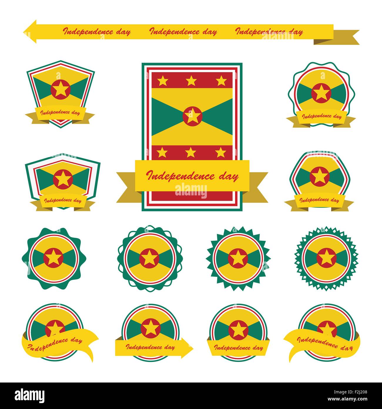 Grenada independence day flags infographic design Stock Vector Image ...