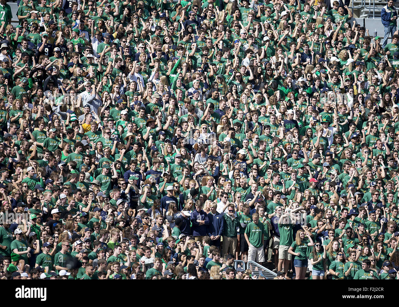 South Bend, Indiana, USA. 19th Sep, 2015. Notre Dame student section ...