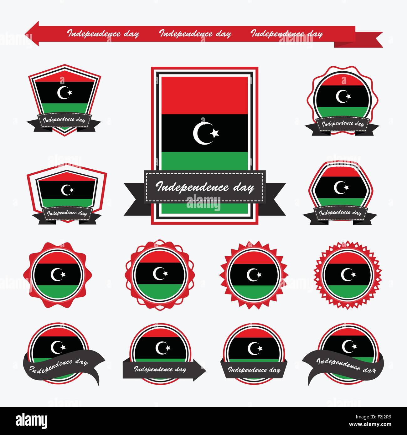 libya independence day flags infographic design Stock Vector Image ...