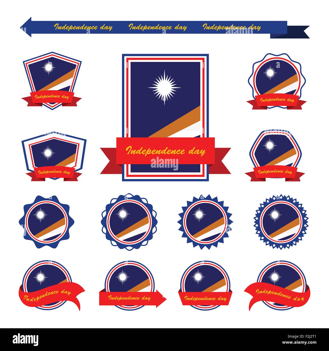 Marshall Islands independence day flags infographic design Stock Vector ...