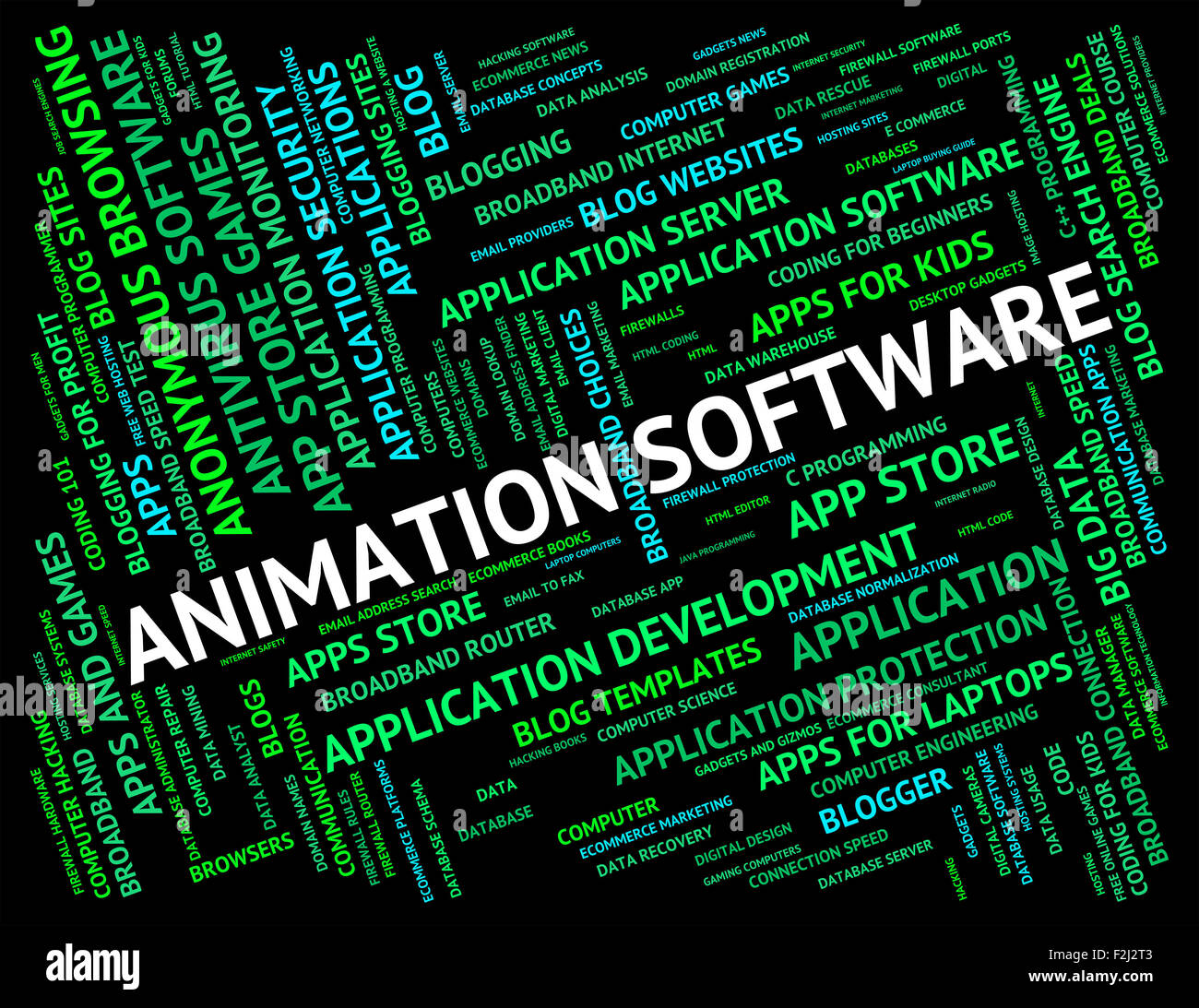 Animation Software Indicating Program Programs And Text Stock Photo - Alamy