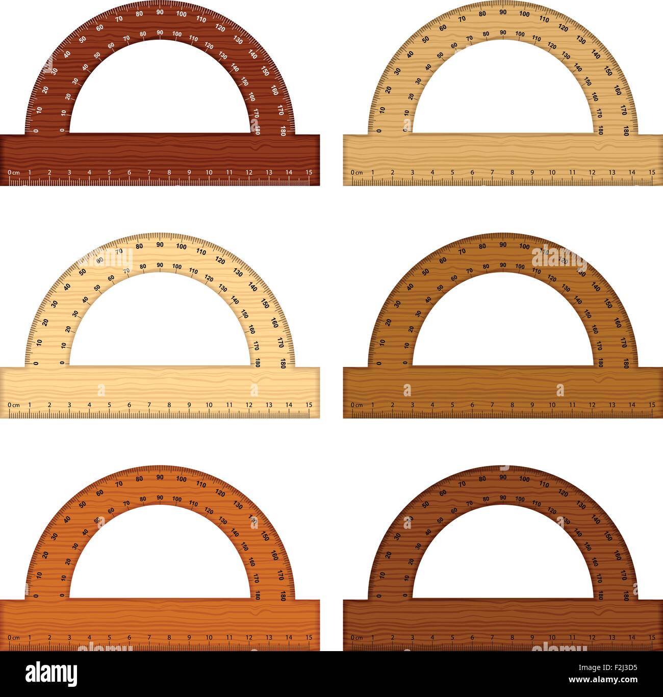 Wooden protractor on white background. Vector illustration Stock Vector ...
