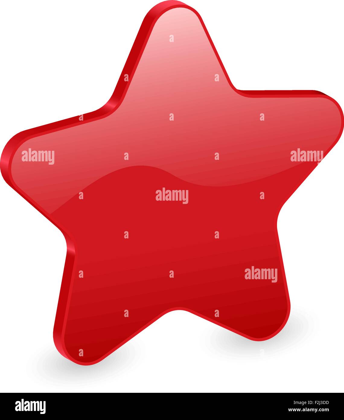 3D red star isolated on a white background. Vector illustration Stock ...