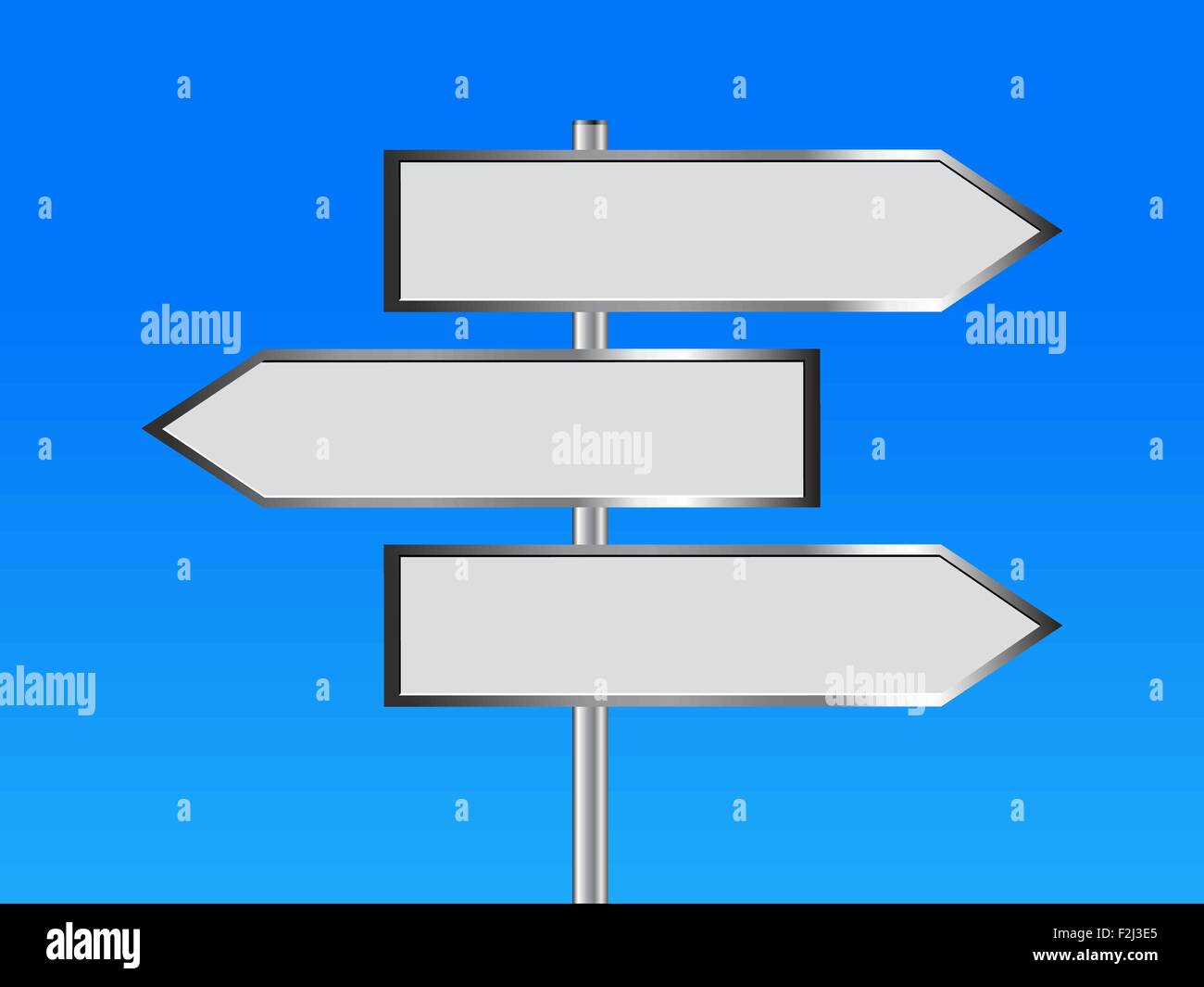 Blank signpost on a blue background. Vector illustration Stock Vector ...