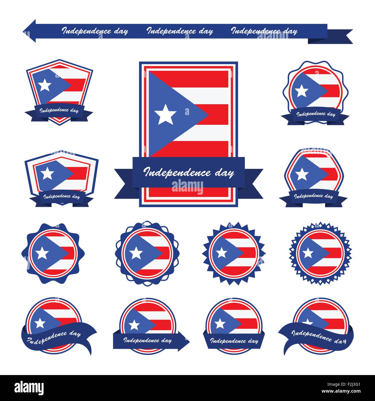 PUERTO RICO independence day flags infographic design Stock Vector ...