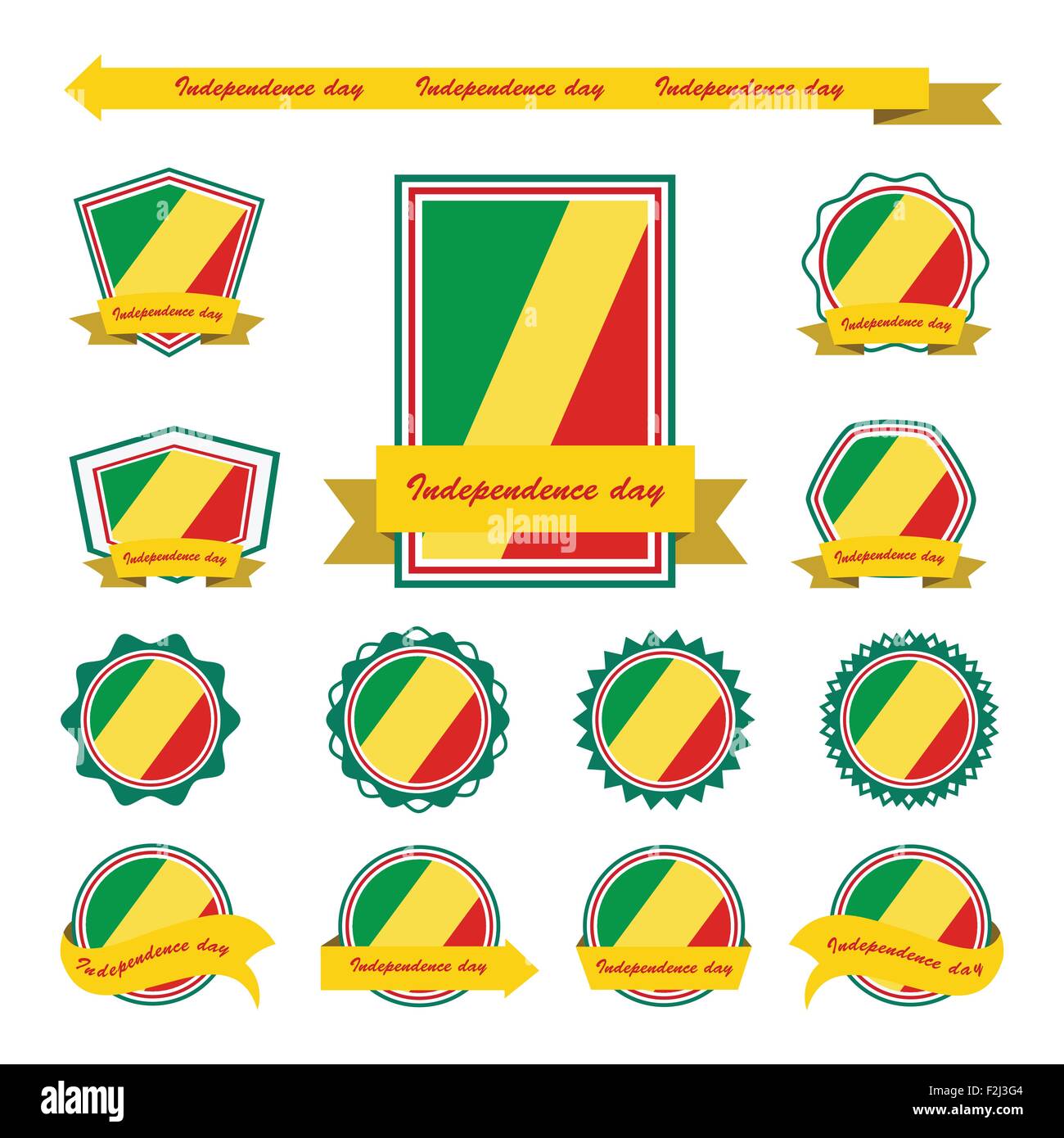 republic of the congo independence day flags infographic design Stock ...