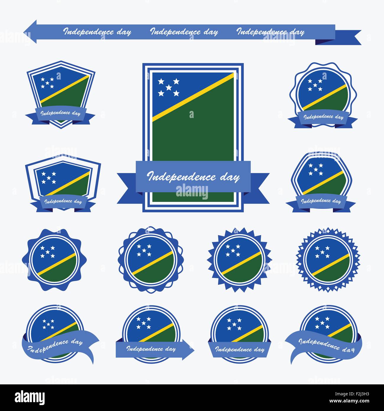 solomon islands independence day flags infographic design Stock Vector ...