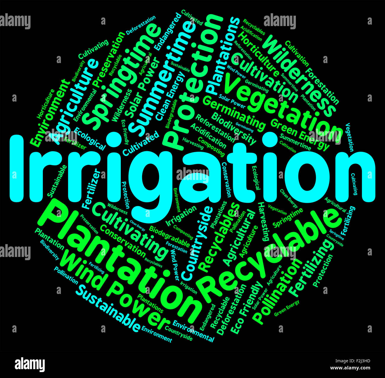 Irrigation Word Indicating Soak Watering And Soaking Stock Photo - Alamy