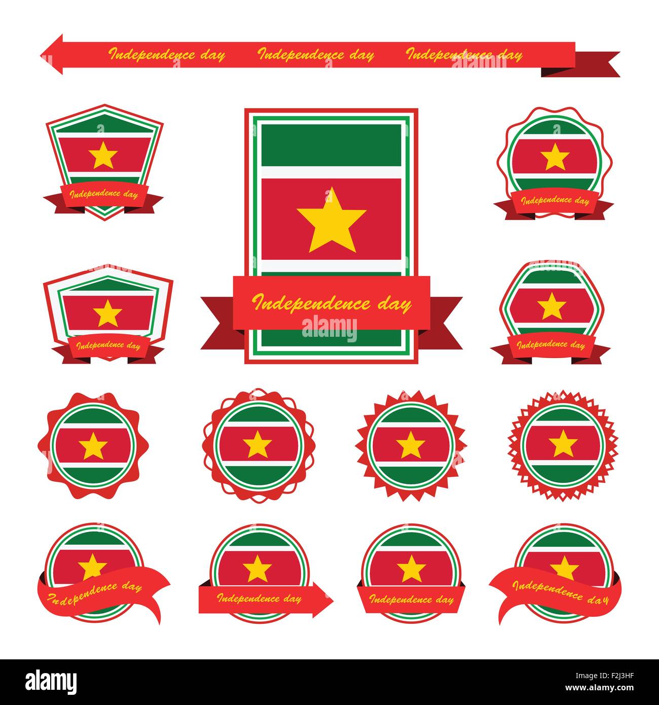 suriname independence day flags infographic design Stock Vector Image ...