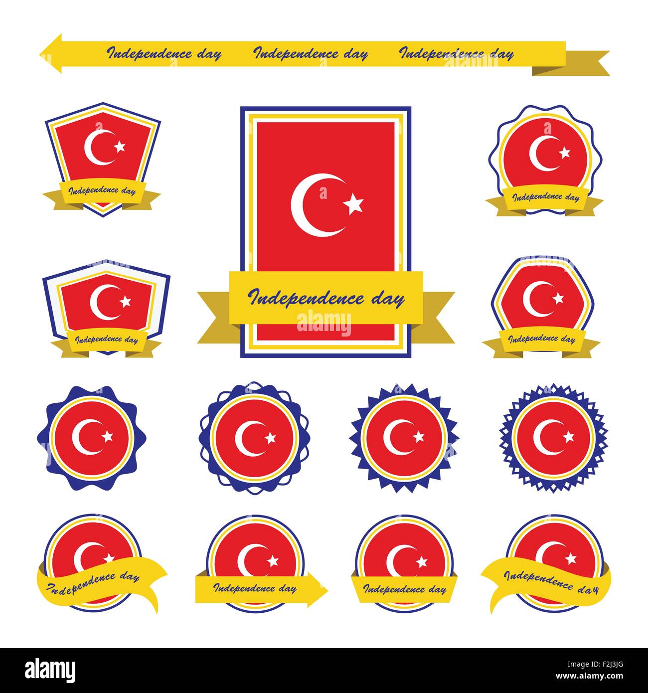 turkey independence day flags infographic design Stock Vector Image ...