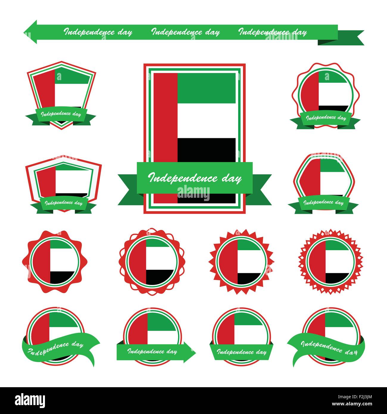 United Arab Emirates Independence Day Flags Infographic Design Stock