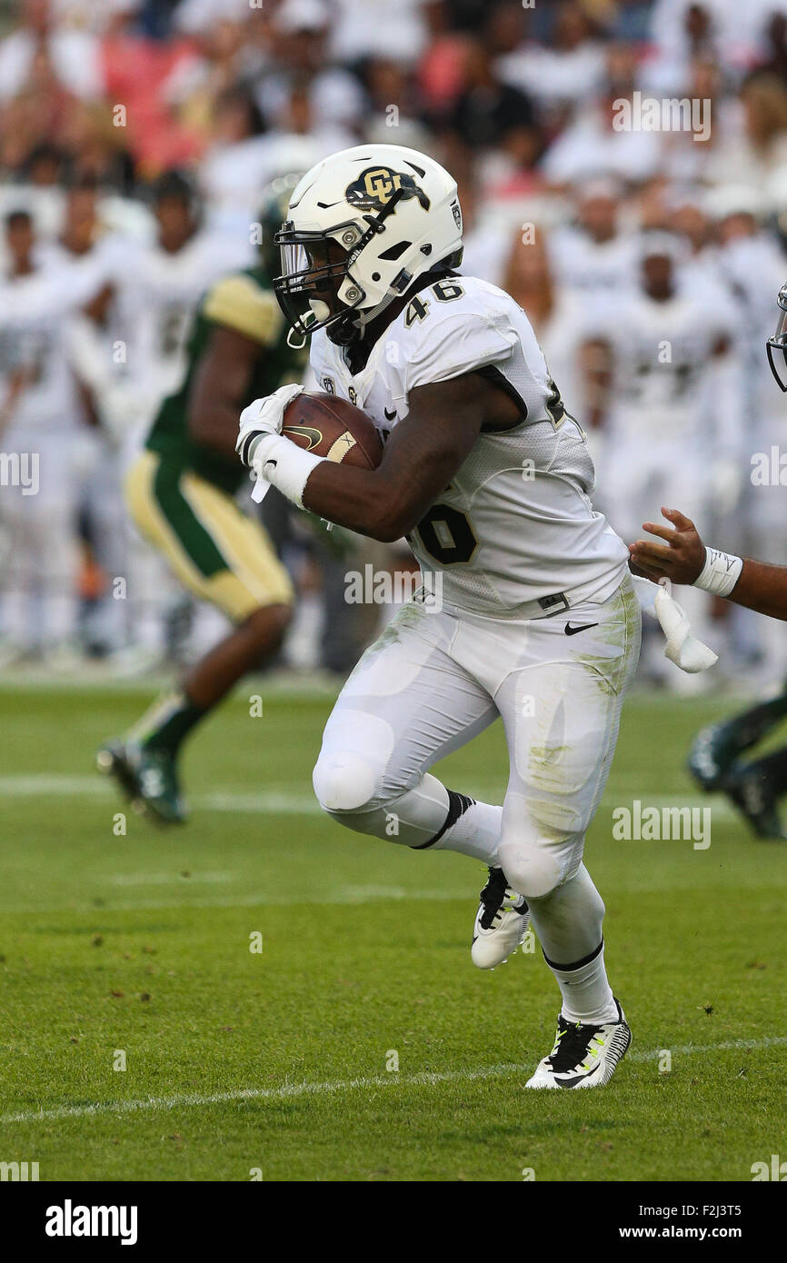 Denver, USA. 19th September, 2015. Colorado running back Christian ...