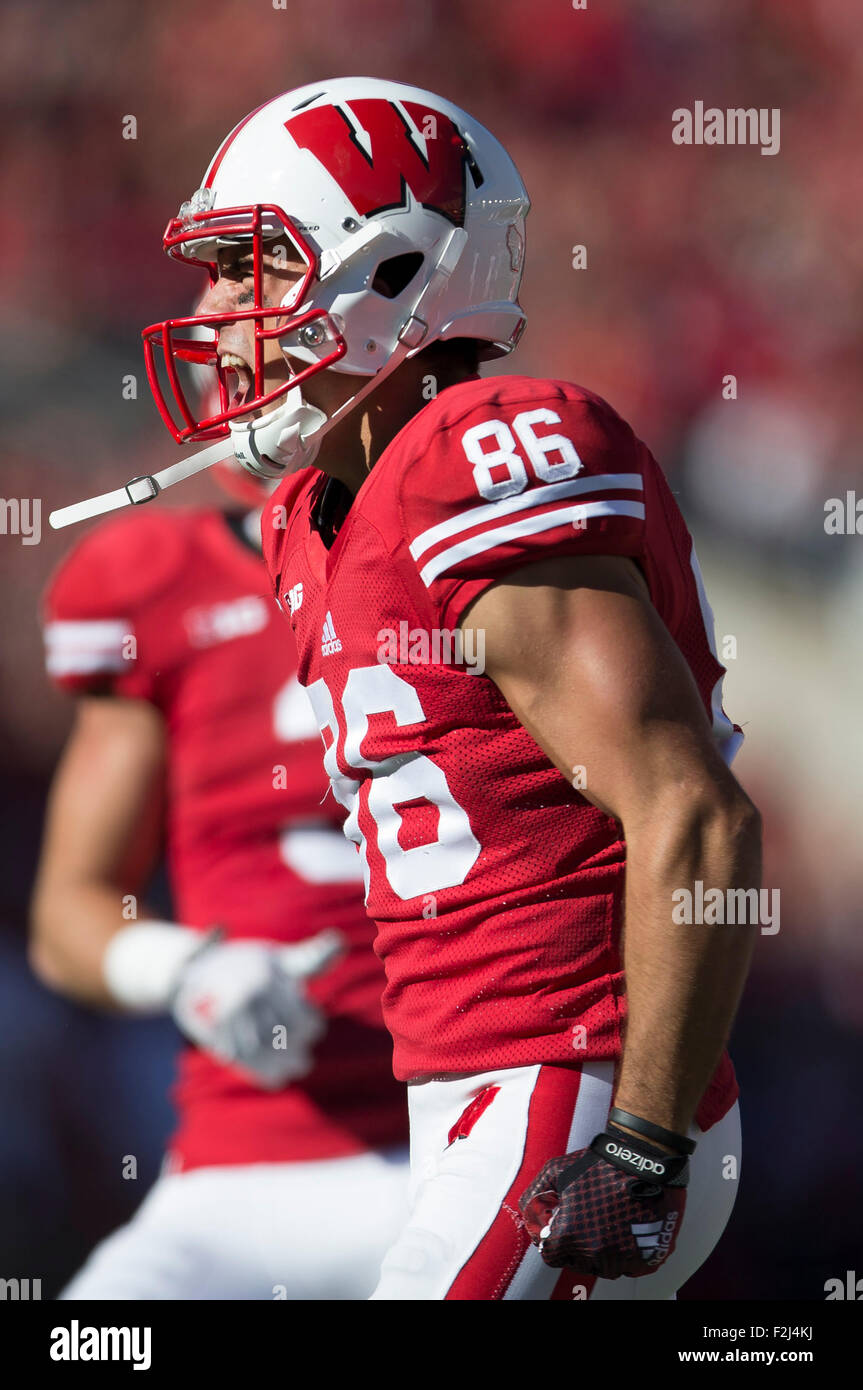 Madison, WI., USA. 19 September, 2015. Wisconsin Badgers wide receiver ...