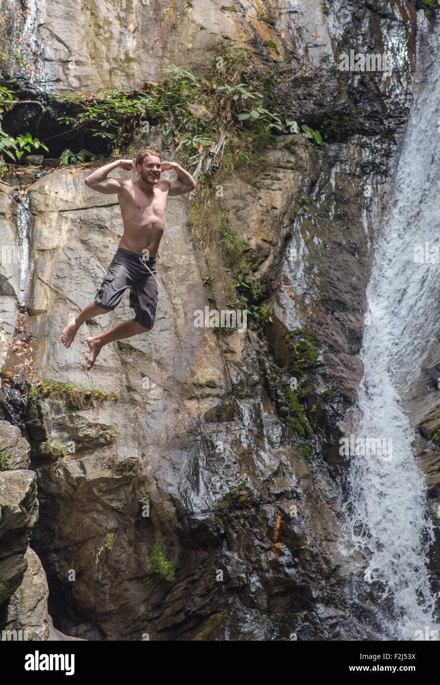 jump in the waterfall Stock Photo - Alamy