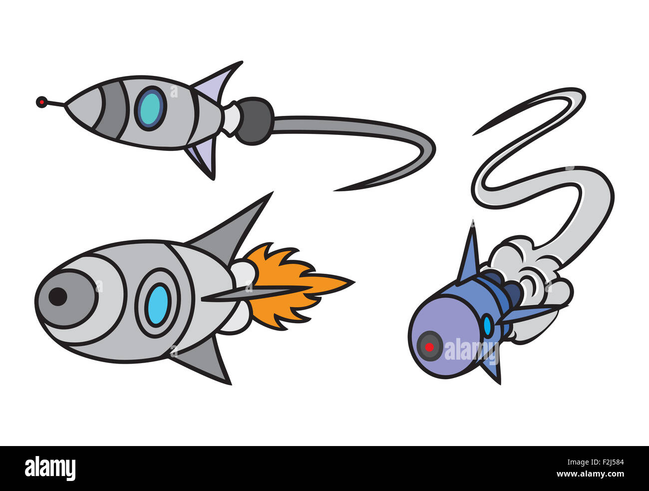 Vector illustrations of the rocket Stock Photo - Alamy