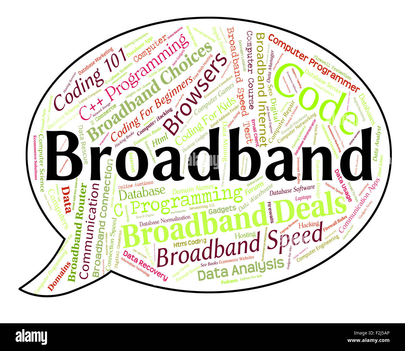 Broadband Word Showing World Wide Web And Global Communications Stock ...
