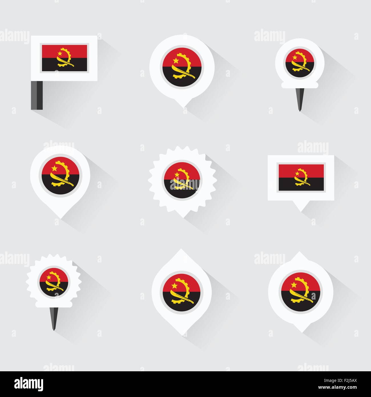 Angola flag and pins for infographic, and map design Stock Vector Image ...