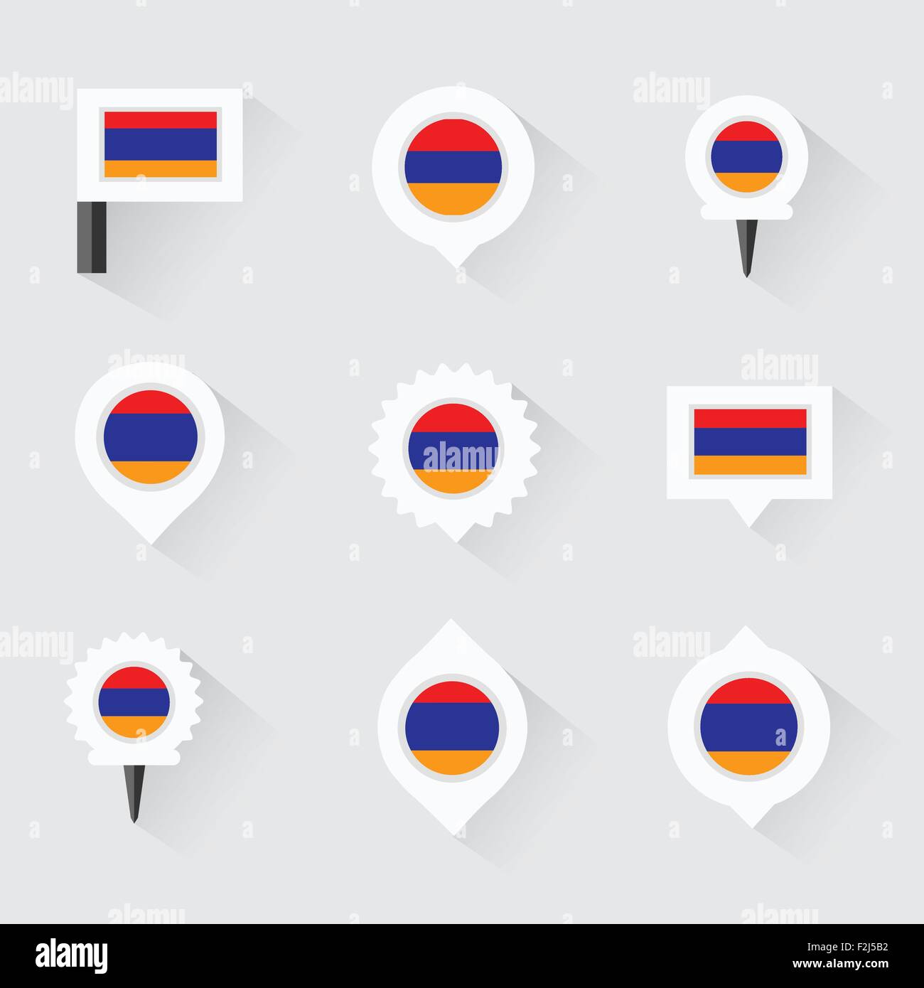 armenia flag and pins for infographic, and map design Stock Vector ...