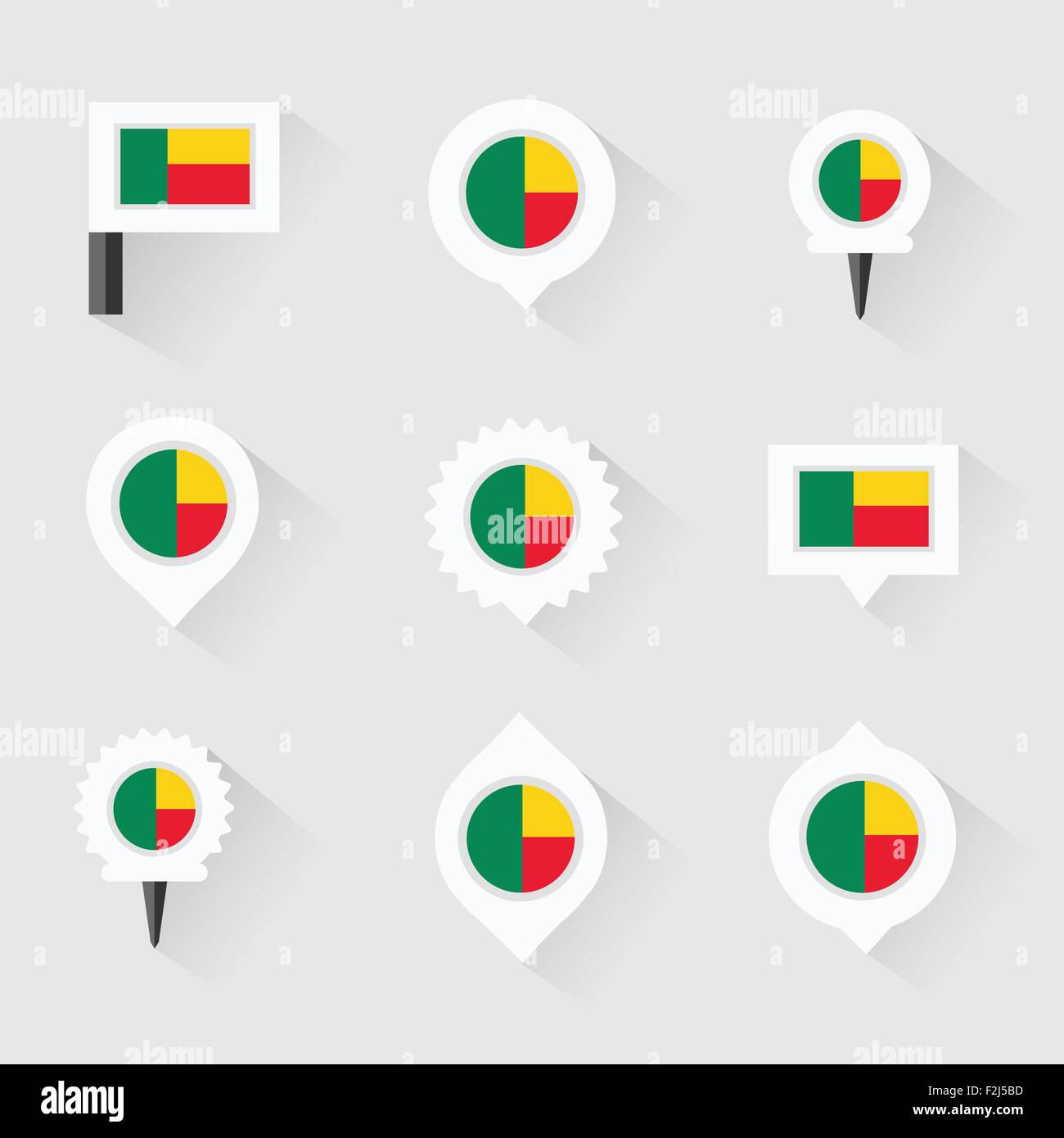 benin flag and pins for infographic, and map design Stock Vector Image ...
