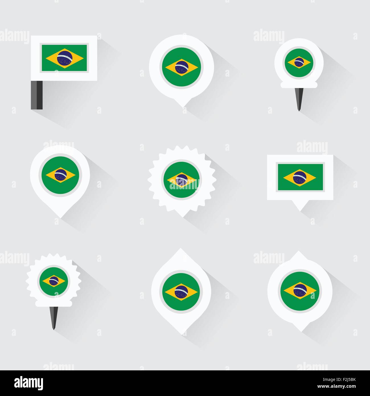 brazil flag and pins for infographic, and map design Stock Vector Image ...
