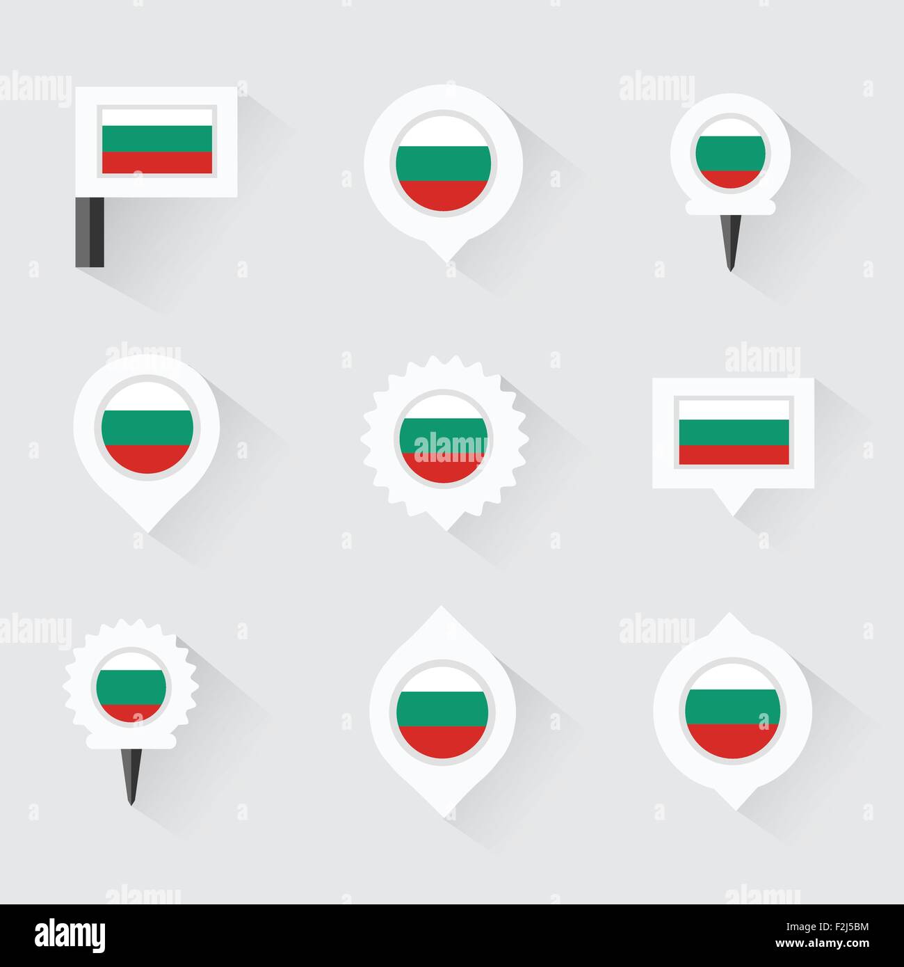 bulgaria flag and pins for infographic, and map design Stock Vector ...