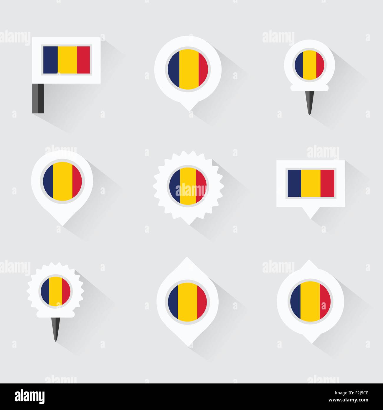 chad flag and pins for infographic, and map design Stock Vector Image ...