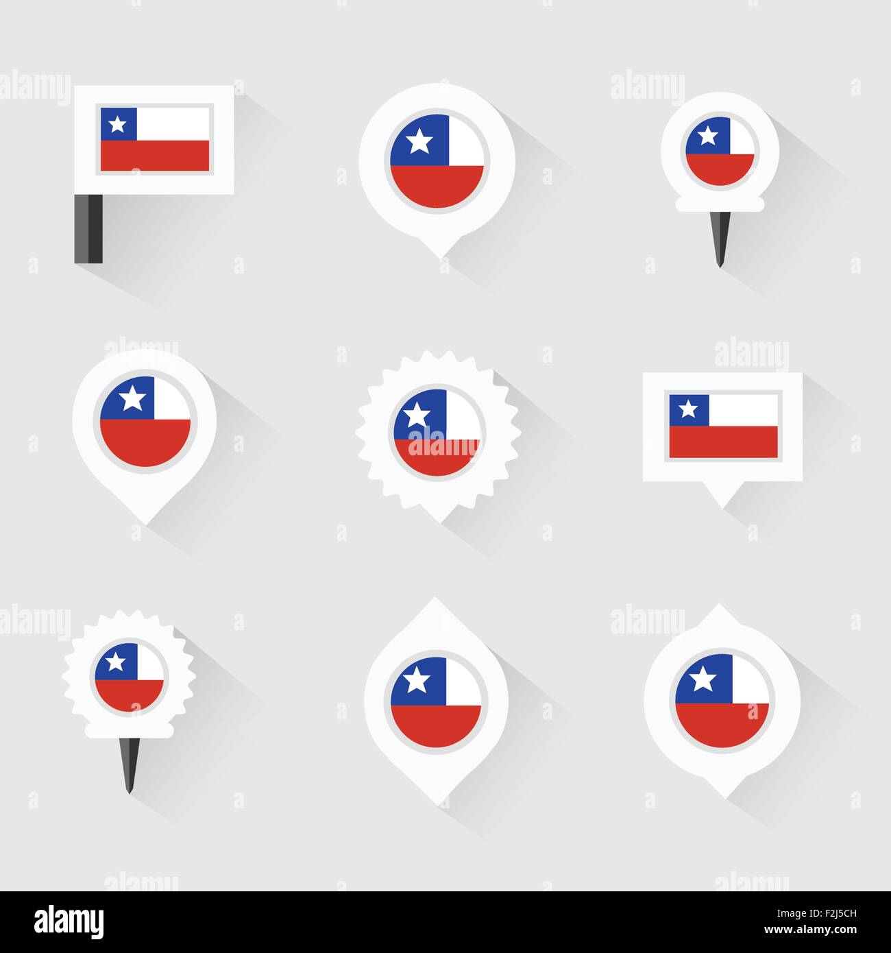 chile flag and pins for infographic, and map design Stock Vector Image ...