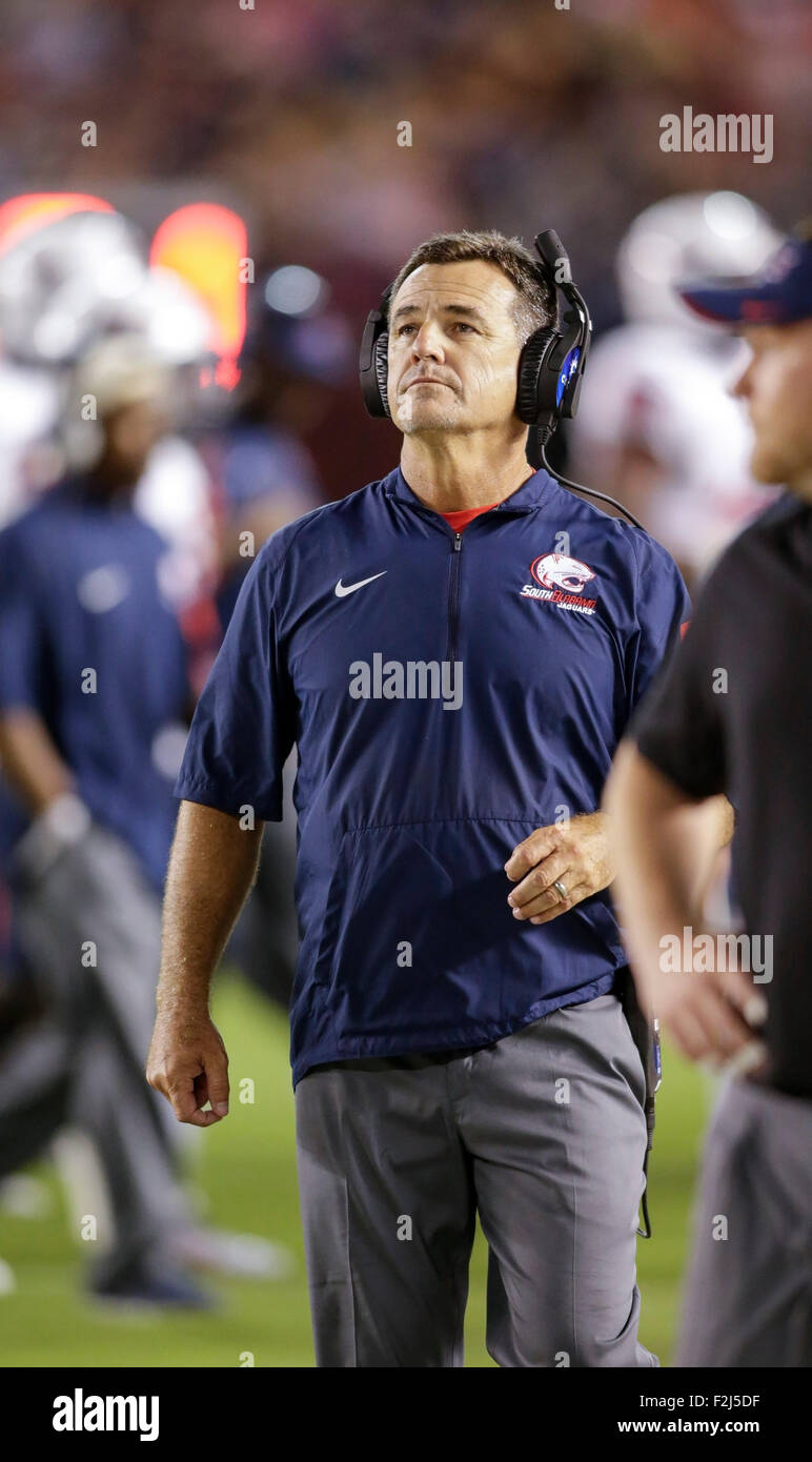 San Diego, CA. 19th Sep, 2015. University of South Alabama Head Coach ...