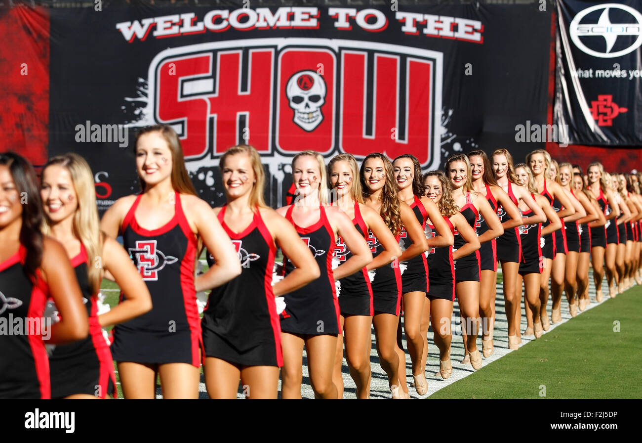 San Diego, CA. 19th Sep, 2015. San Diego State University dance team ...