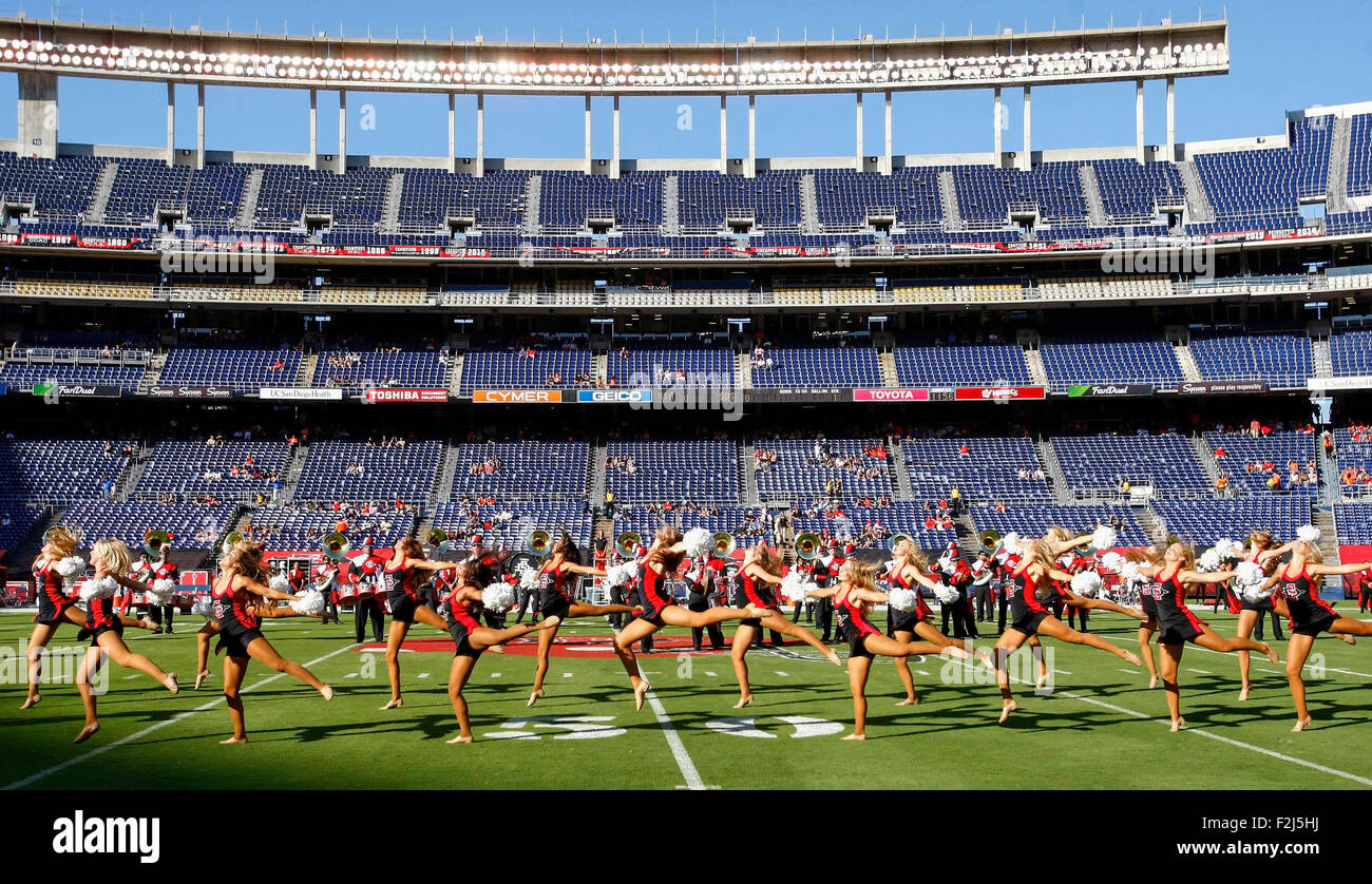 San Diego, CA. 19th Sep, 2015. San Diego State University dance team ...