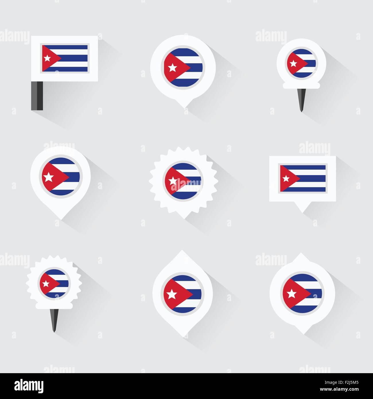 cuba flag and pins for infographic, and map design Stock Vector Image ...