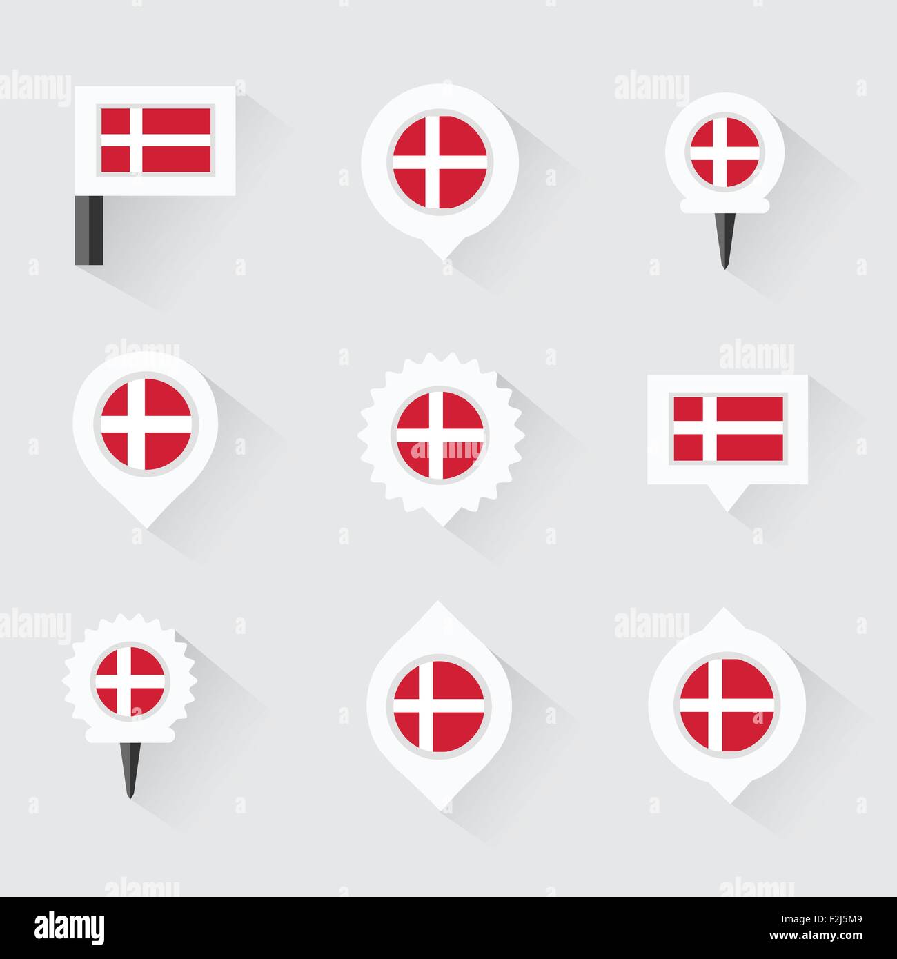 denmark flag and pins for infographic, and map design Stock Vector ...
