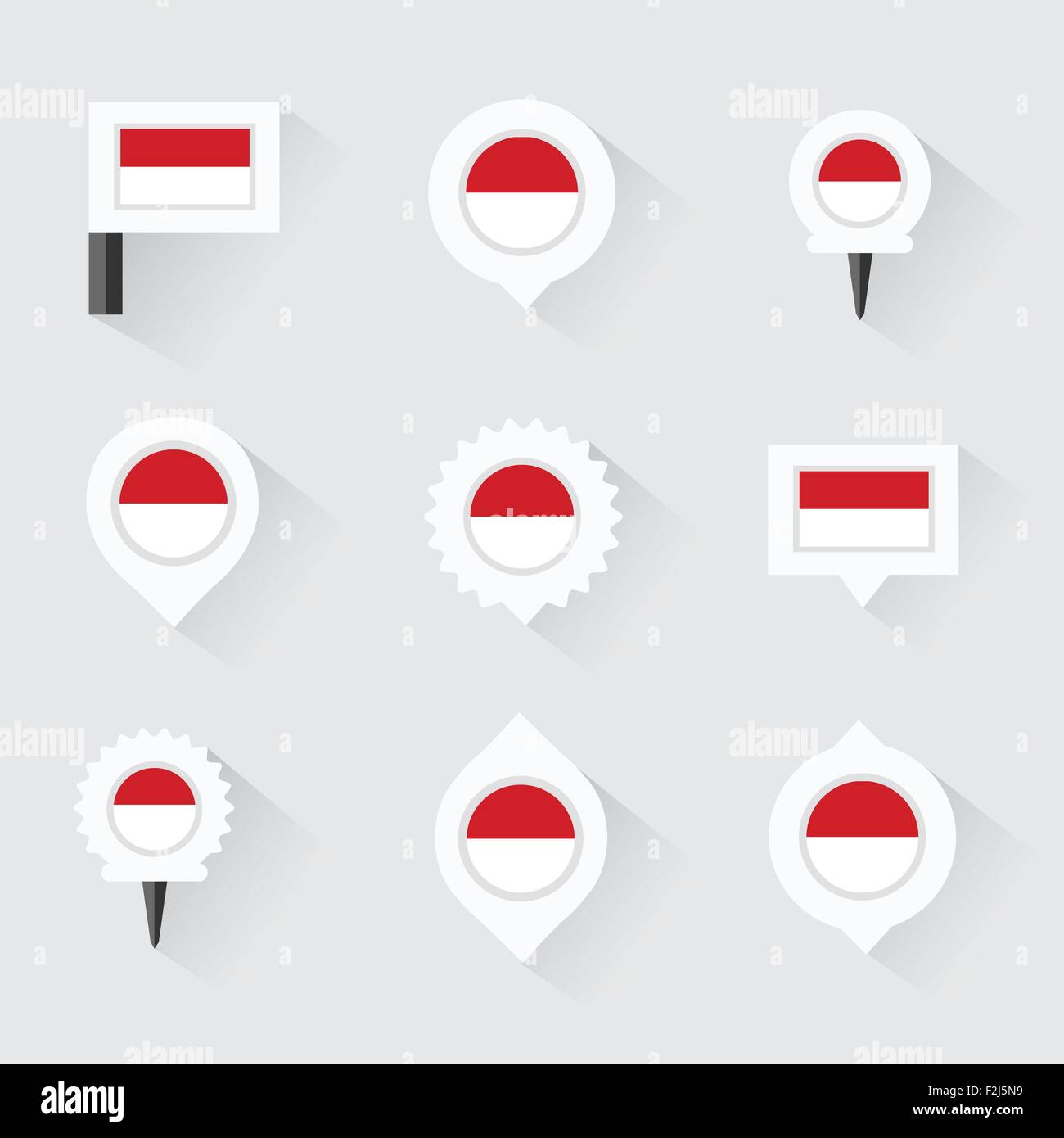 indonesia flag and pins for infographic, and map design Stock Vector ...
