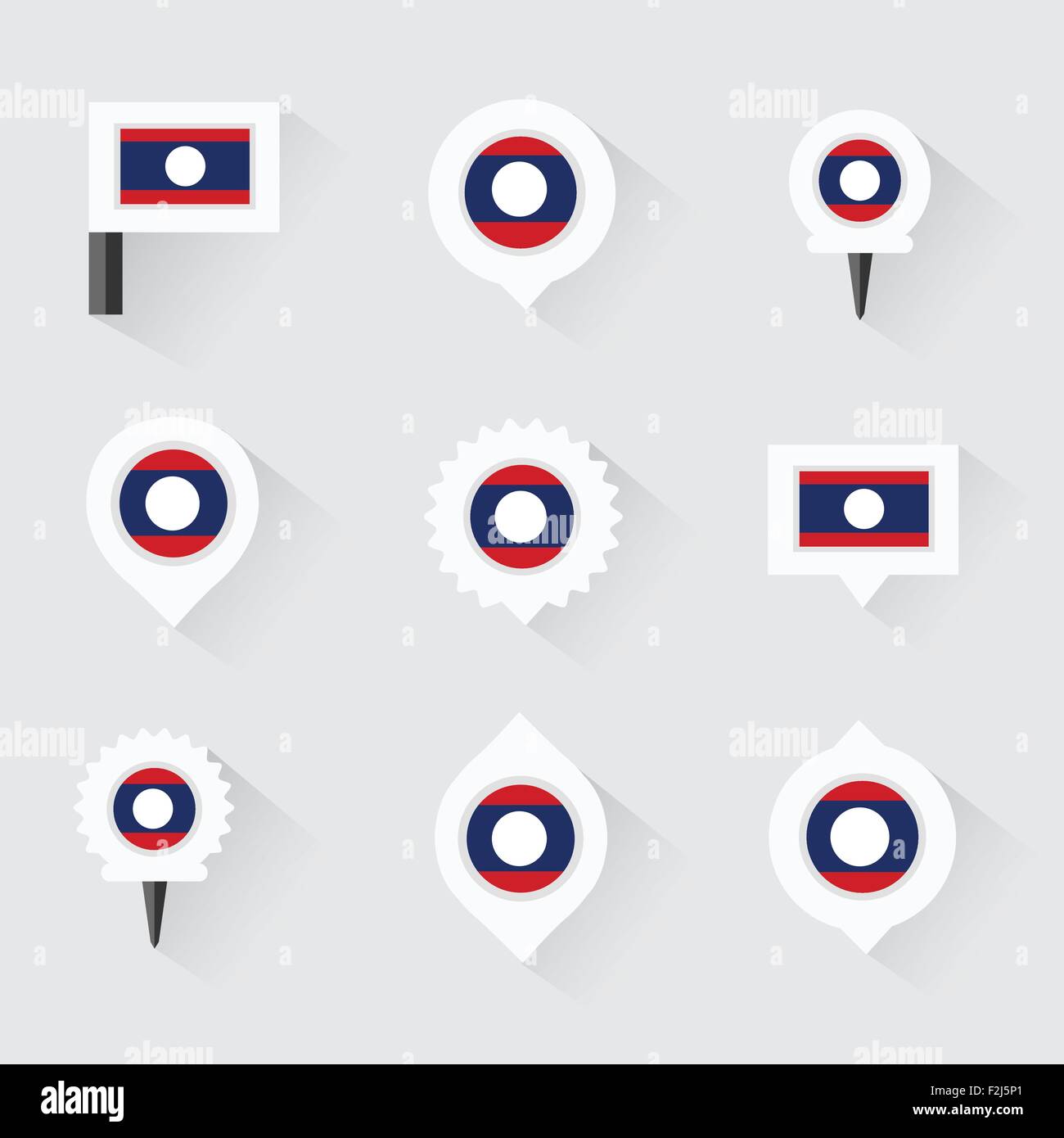 laos flag and pins for infographic, and map design Stock Vector Image ...