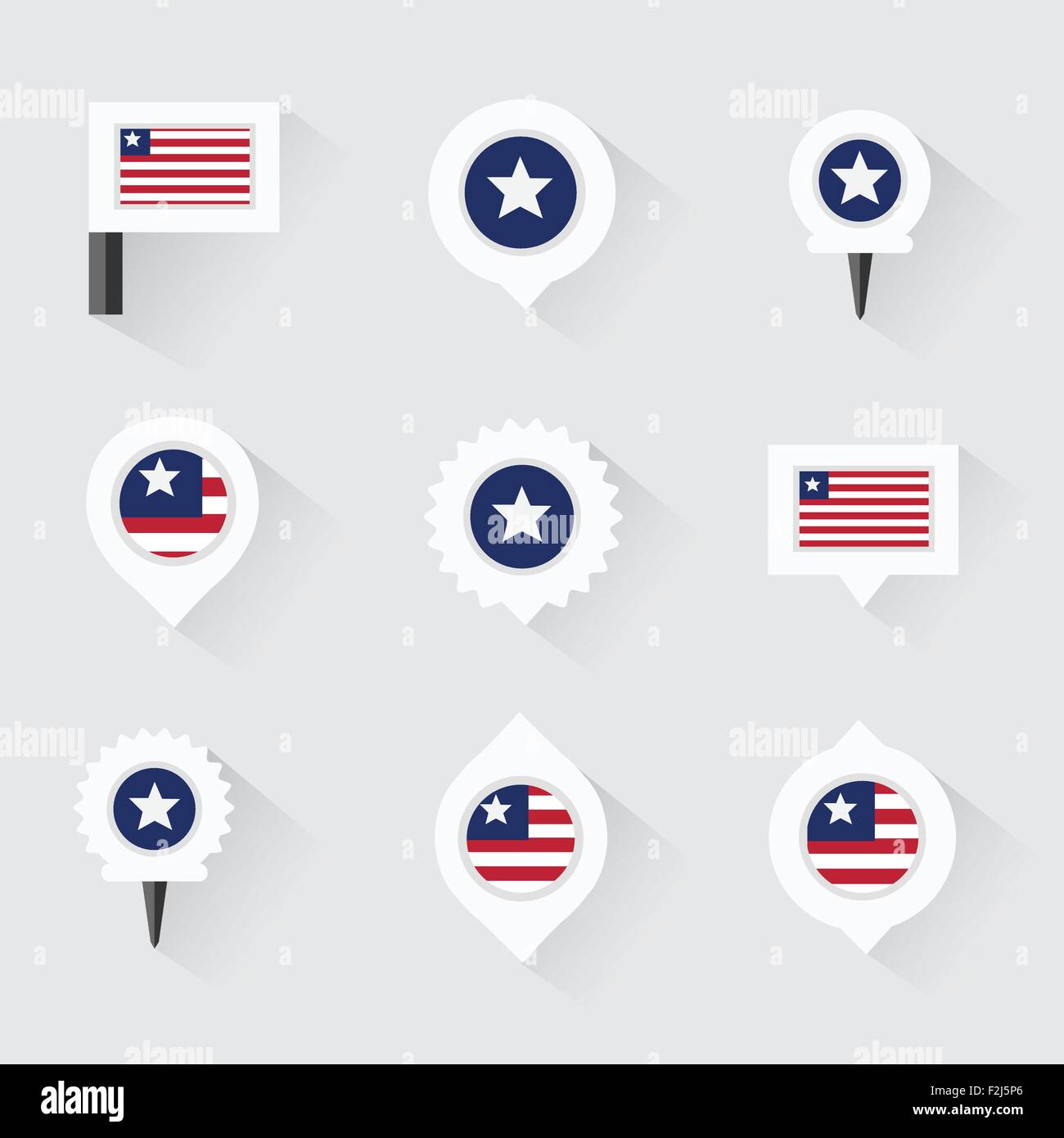 liberia flag and pins for infographic, and map design Stock Vector ...