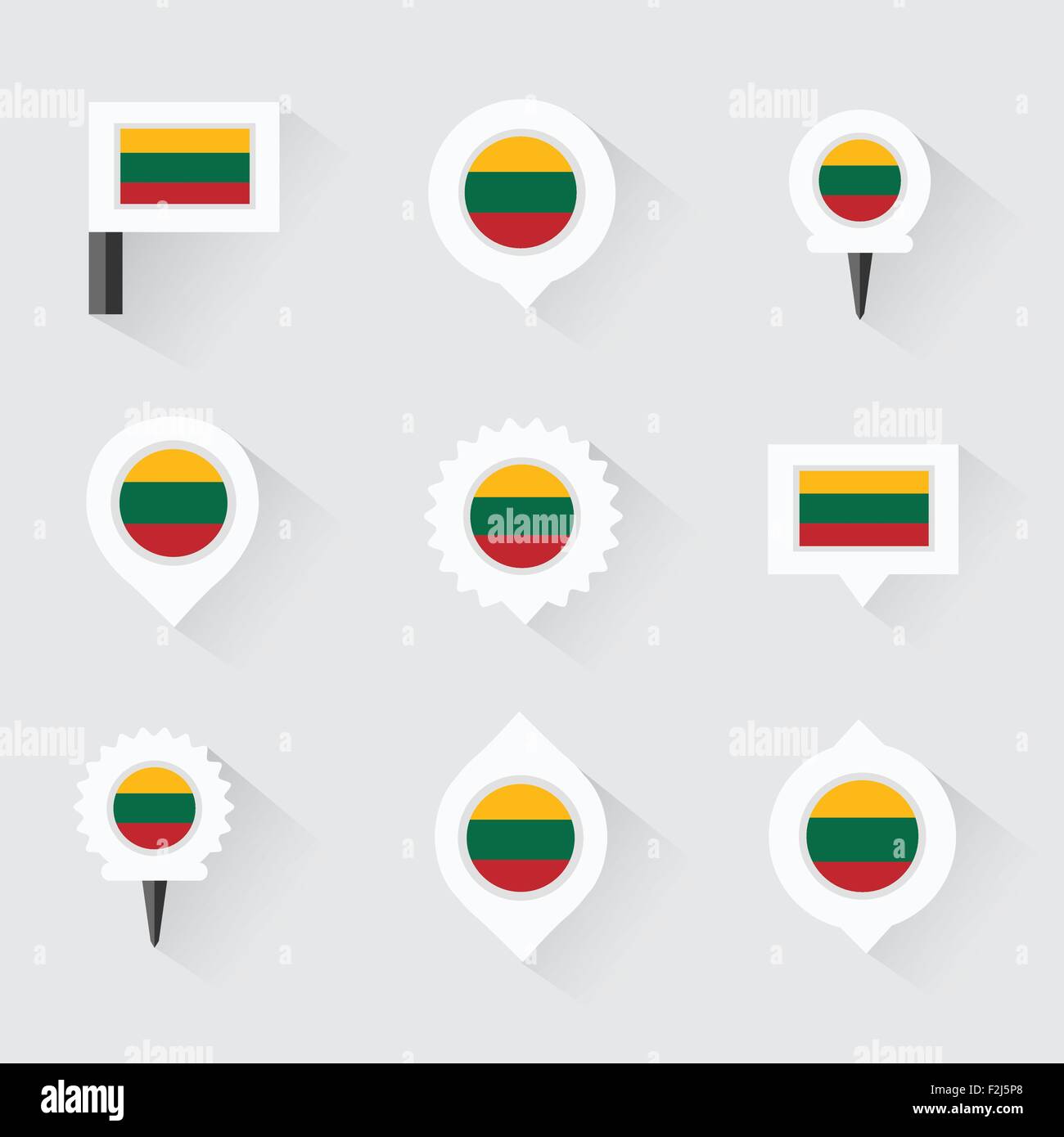 lithuania flag and pins for infographic, and map design Stock Vector ...