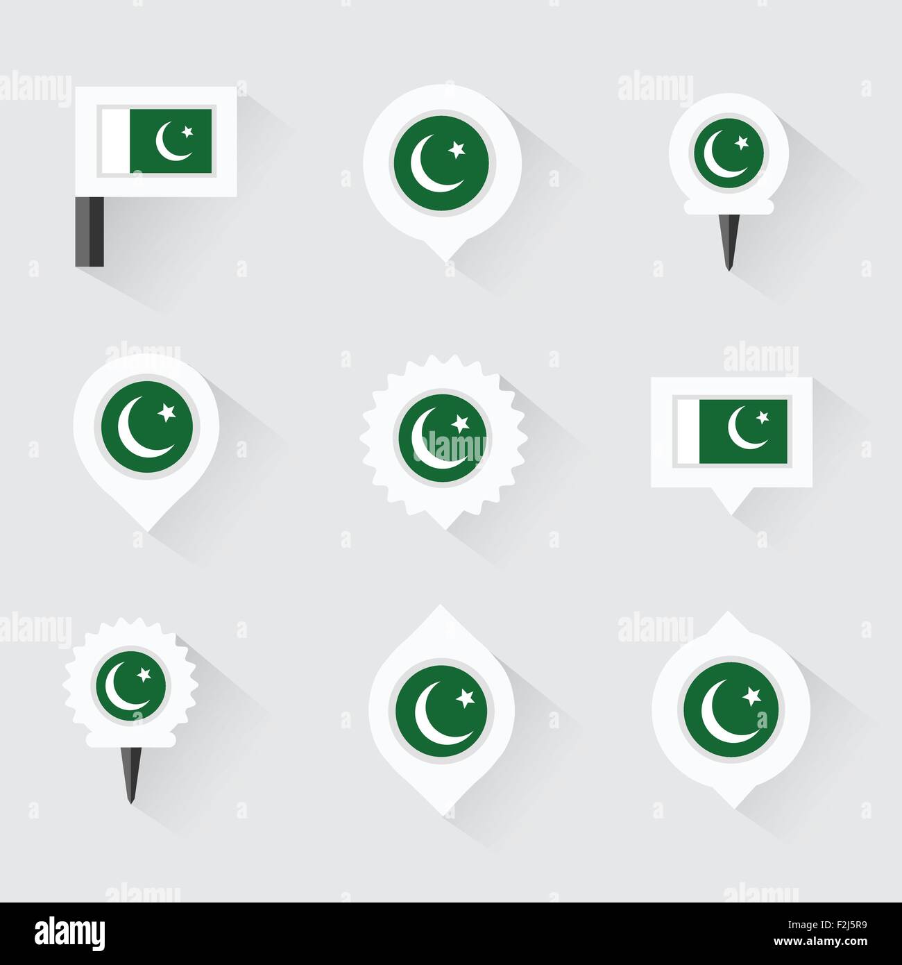 pakistan flag and pins for infographic, and map design Stock Vector ...