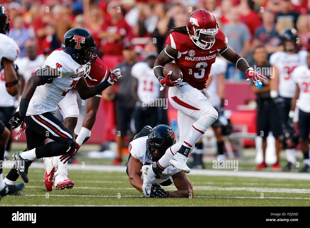 Fayetteville, AR. 19th Sep, 2015. Arkansas running back Alex Collins #3 ...