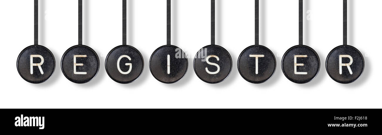 Typewriter buttons, isolated on white background - Register Stock Photo ...