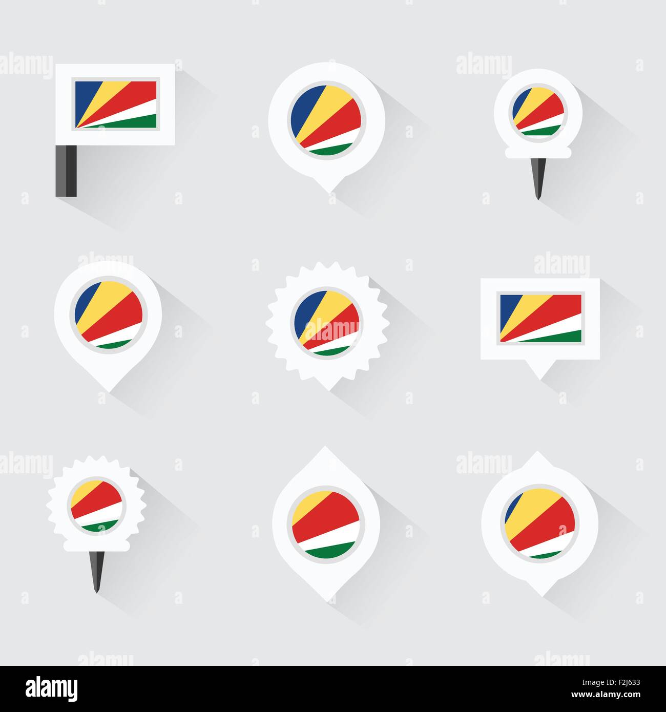 seychelles flag and pins for infographic, and map design Stock Vector ...