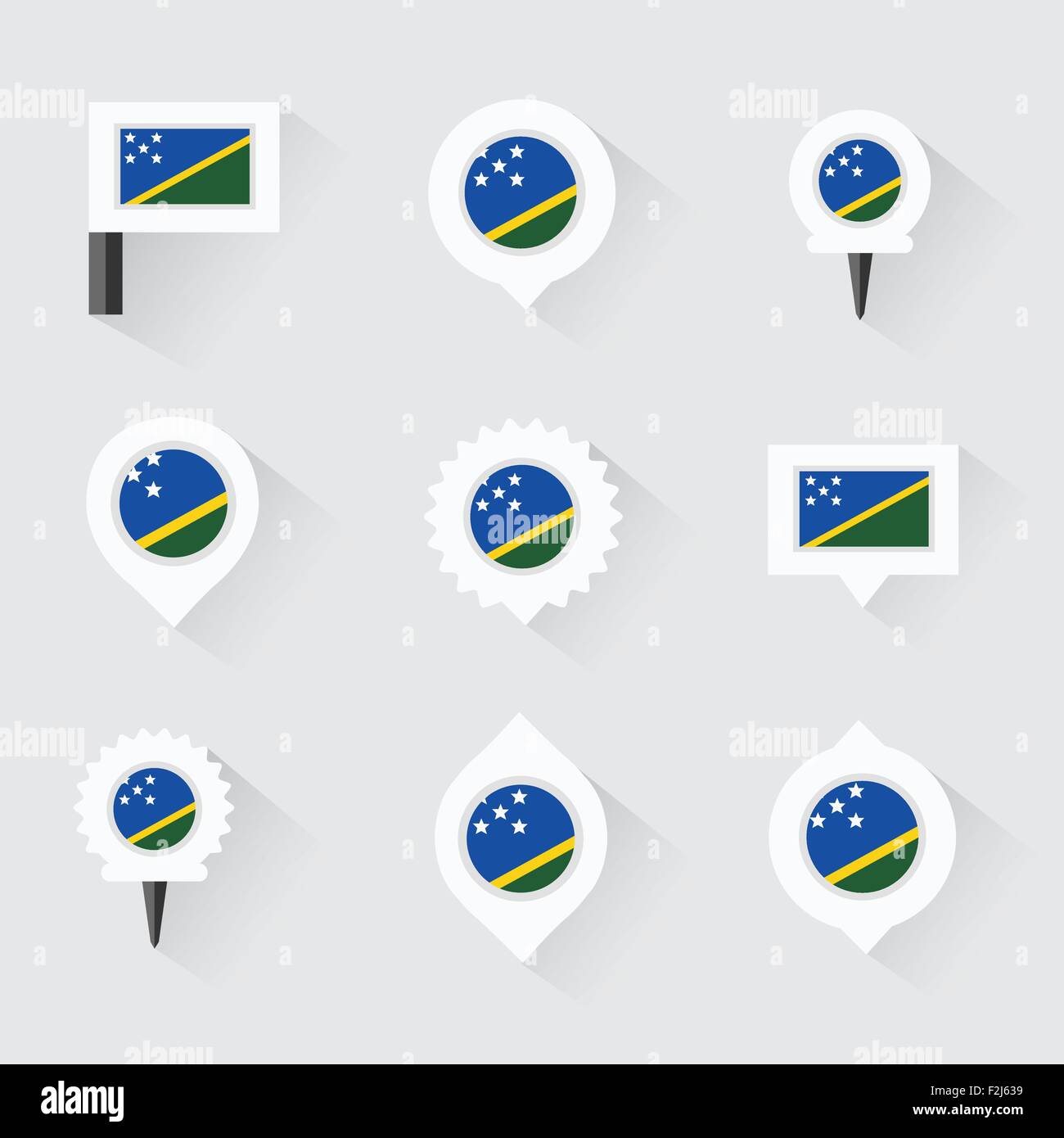 solomon islands flag and pins for infographic, and map design Stock ...